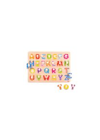 Tooky Toy Kinder Alphabet Puzzle Holz TY852 bunte Buchstaben Steckspiel aus Holz bunt
