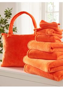 Webschatz Handtuch-Set 8tlg. + Tasche Gratis, orange