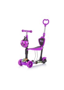 Chipolino Kinderroller 3 in 1 Kiddy Evo Schiebestange Vorderräder mit LED lila