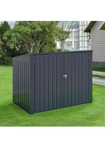 [en.casa] Mülltonnenbox Grebin für 2 Tonnen 173 x 101 cm Dunkelgrau