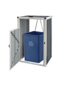 [pro.tec] Mülltonnenbox Tarbek für 1 Tonne Stahl verzinkt Anthrazit 121x73x82cm