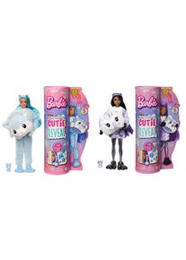 Barbie HJL63 - Cutie Reveal Schneefunkel Serie-Puppe mit Husky-Plüschkostüm und 10 Überraschungen & HJL62 - Cutie Reveal Schneefunkel Serie-Puppe mit Eulen-Plüschkostüm und 10 Überraschungen