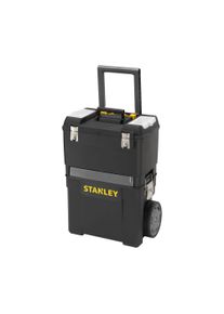 Stanley Rollende Werkstatt (47,3 x 30,2 x 62,7 cm, zwei separat verwendbare Werkzeugboxen, robuster Kunststoff, zwei Einheiten, Metallschließen, Organizer) 1-93-968