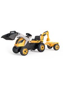 Smoby Pedal Tractor Max Builder + Anhänger + Pelleter + Schaufel - Orange
