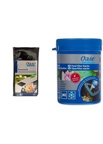 Oase 34876 Pumpenschutzbeutel, schwarz & Starterbakterien für Teichfilter AquaActiv BioKick, 200 ml