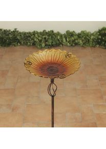 Gerson International Sonnenblumen-Vogeltränke, Höhe: 79 cm, Glas und Metall