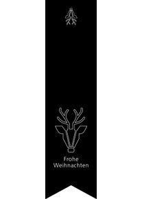 ratioform Verschlussetikett „Frohe Weihnachten“, Hirsch, schwarz, 35 x 135 mm