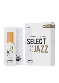 Rico D'Addario Organisch Select Jazz Filed Soprano Saxophon-Stimmzungen - Saxophonrohre - Das erste und einzige Bio-Schilfrohr - 2 Mittel, 5 Packung