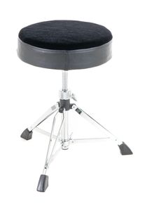 Gewa Schlagzeughocker/Drumhocker runder Sitz, schwarz, höhenverstellbar, doppelstrebig - F805160