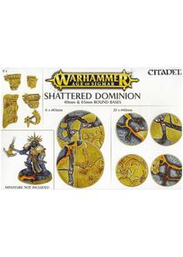Games Workshop 99120299034 Age of Sigmar Actionfigur Shattered Dominion Round Bases, 40/65 mm