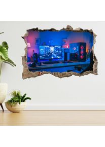 Generic 3D lebendige Wandtattoos Gaming Computerspiel Spielzimmer 3D Zertrümmerte Ansicht Wandaufkleber Poster Aufkleber