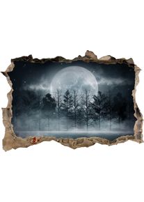Generic 3D lebendige Wandtattoos Natur Dunkel Wald Mond Nacht Rauch 3D Aufkleber Wandaufkleber Poster Vinyl S127