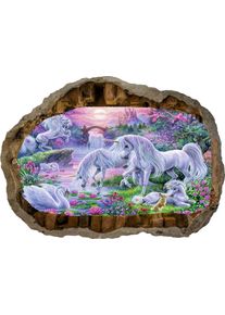 Generic 3D lebendige Wandtattoos Pegasus Castle Fantasy Fairy Horse 3d Zertrümmerte Wandansicht Aufkleber Poster Art Z159