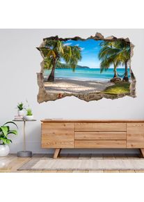 Generic 3D lebendige Wandtattoos Tropical Island Beach, Summer 3d Smashed View Wall Sticker Poster Decal A699