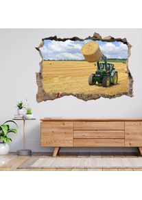 Generic 3D lebendige Wandtattoos Traktor Feld Bagger Bauernhof 3D Zertrümmerte Ansicht Wandaufkleber Poster Aufkleber A162