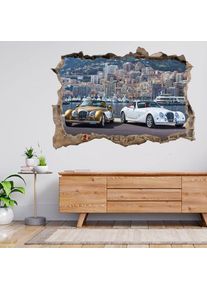 Generic 3D lebendige Wandtattoos Vintage Cars Classic 3D Smashed View Wandaufkleber Poster Aufkleber A684