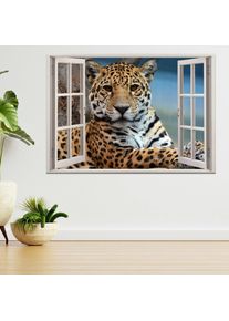 Generic 3D lebendige Wandtattoos Tier Löwe Zoo 3D Fensteransicht Wandaufkleber Poster Aufkleber A344