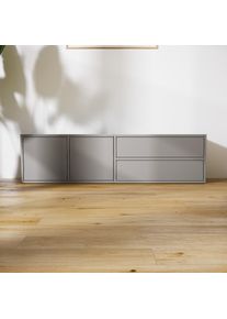 MYCS Lowboard Grau - TV-Board: Schubladen in Grau & Türen in Grau - Hochwertige Materialien - 154 x 41 x 34 cm, Komplett anpassbar