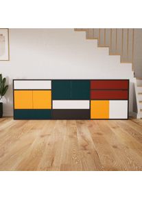 MYCS Sideboard Gelb - Sideboard: Schubladen in Terrakotta & Türen in Gelb - Hochwertige Materialien - 226 x 79 x 47 cm, konfigurierbar