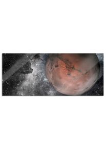 Pixxprint Glasbild Mars im Weltall