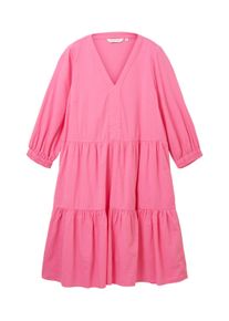 Tom Tailor Damen Kleid aus Seersucker, rosa, Uni, Gr. 36