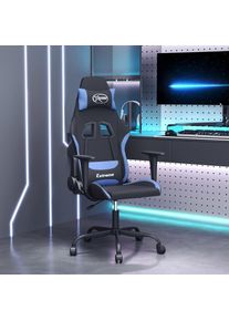 vidaXL Gaming-Stuhl Schwarz und Blau Stoff