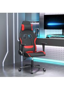 vidaXL Gaming-Stuhl mit Massagefunktion Schwarz und Rot Stoff