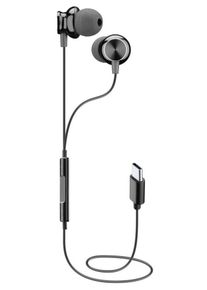 cellularline USB-C In Ear Kopfhörer mit Mikrofon In-Ear-Kopfhörer, schwarz