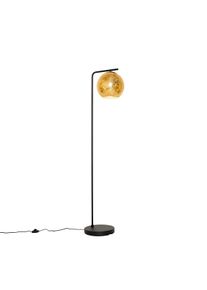 Qazqa Design vloerlamp zwart met goud glas - Bert