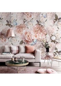 Handgemalte Blumentapete Schmetterlinge 3D-Wandbild, 200 * 140 cm Moderne Wanddeko Design Wand Dekoration Wohnzimmer Schlafzimmer Büro Flur