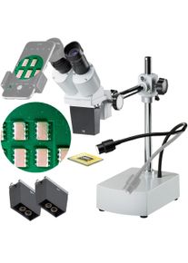 BRESSER Mikroskop Biorit ICD-CS 5x-20x Auflicht Stereo Mikroskop mit 3 Wechselobjektiven, LED und 230mm Arbeitsabstand