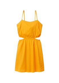 Tom Tailor Denim Damen Mini-Kleid mit Cut-Outs, orange, Uni, Gr. XL