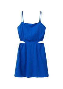 Tom Tailor Denim Damen Mini-Kleid mit Cut-Outs, blau, Uni, Gr. XL