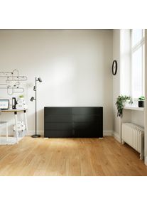 MYCS Sideboard Schwarz - Designer-Sideboard: Schubladen in Schwarz - Hochwertige Materialien - 151 x 81 x 34 cm, Individuell konfigurierbar