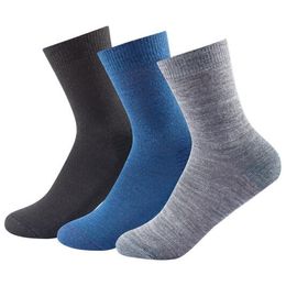 DEVOLD - Daily Medium Kid Sock 3-Pack - Merinosocken 25-27 | EU 25-27 grau/blau