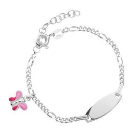 UNIQUE Kinder Armband gravierbar Silber Schmetterling