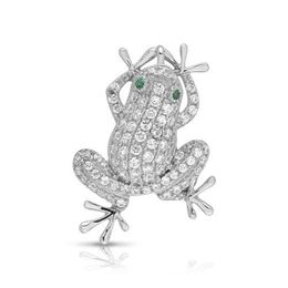 UNIQUE 925 Silber Anhänger Frosch Zirkonia