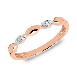 UNIQUE Ring aus 585er Roségold mit Diamanten