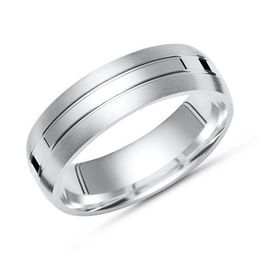 UNIQUE Moderner Ring 925 Silber mit Glanzschiene 6mm