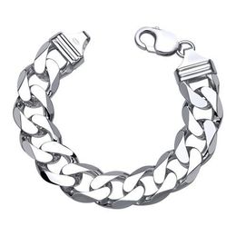 UNIQUE 925 Silberarmband: Panzerarmband Silber 15 mm