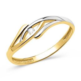 UNIQUE Polierter 333 Gelb- Weißgold Ring mit Zirkonia