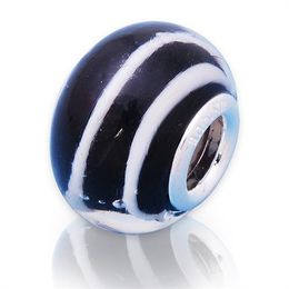 UNIQUE Glas Bead mit 925 Sterling Silber Fassung