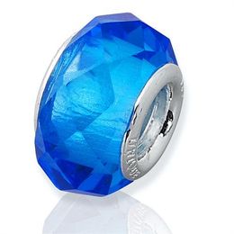 UNIQUE Blauer Glas Bead mit 925 Silber Fassung