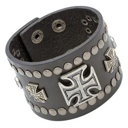 UNIQUE Stylisches Lederarmband im Kreuz-Design