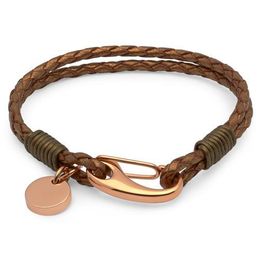 UNIQUE Bronzefarbenes Vintage-Armband aus Leder