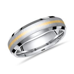 UNIQUE Exklusiver Ring Titan mit Einlage Gold 6mm breit