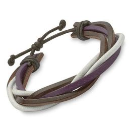 UNIQUE Leder-Armband Farb- und Materialmix violett