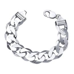 UNIQUE 925 Silberarmband: Panzerarmband Silber 17mm