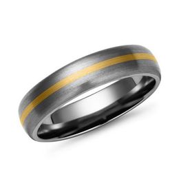 UNIQUE Matter Titan Ring mit 585 Gold Einlage