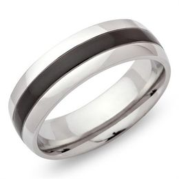 UNIQUE Exklusiver Ring Edelstahl poliert 7mm ionisiert